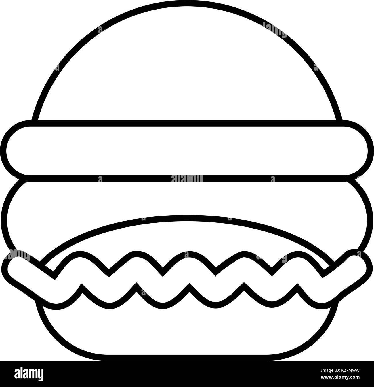 Burger icon, outline line style Stock Vector Image & Art - Alamy