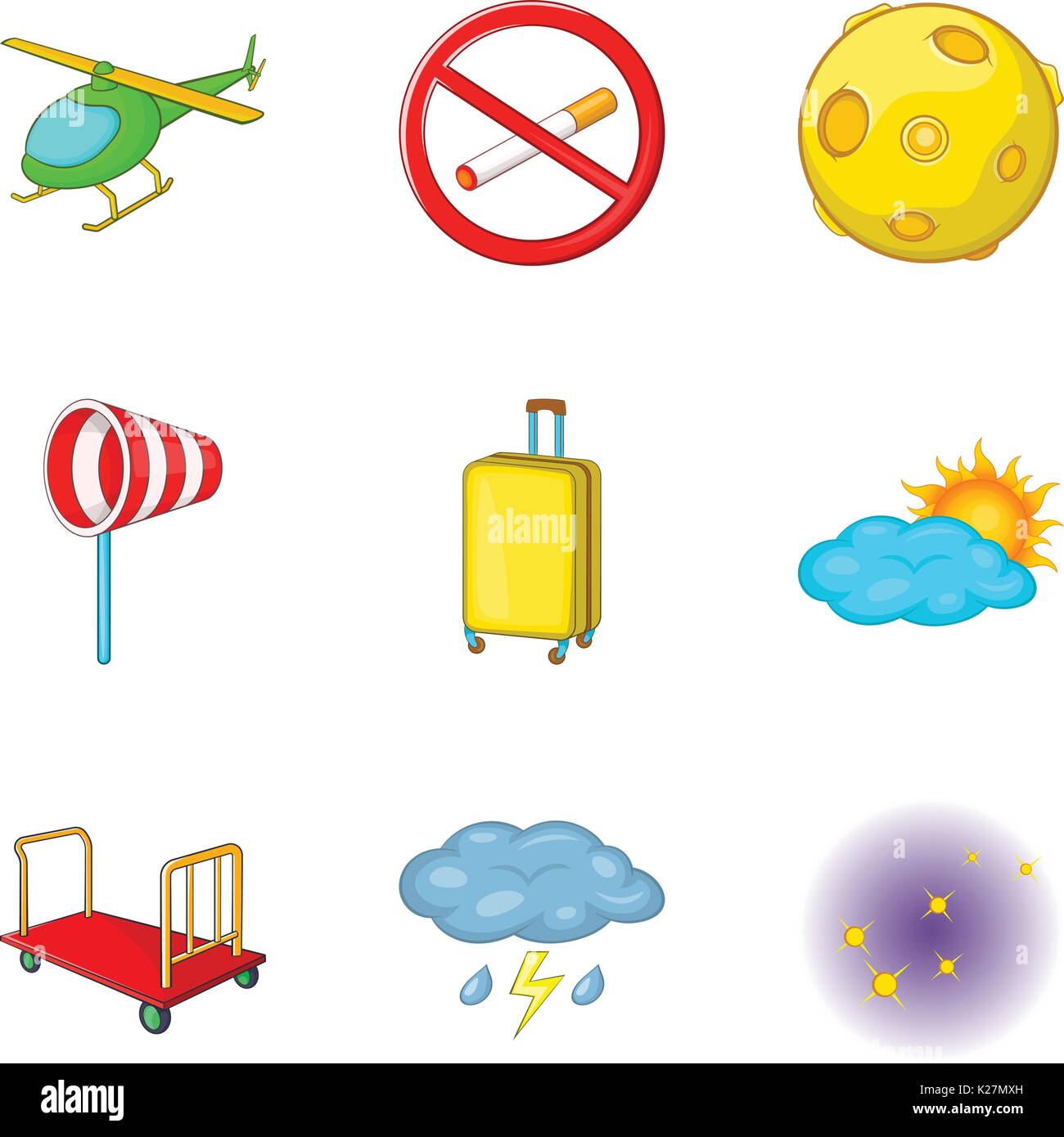 Aisle icons set, cartoon style Stock Vector Image & Art - Alamy