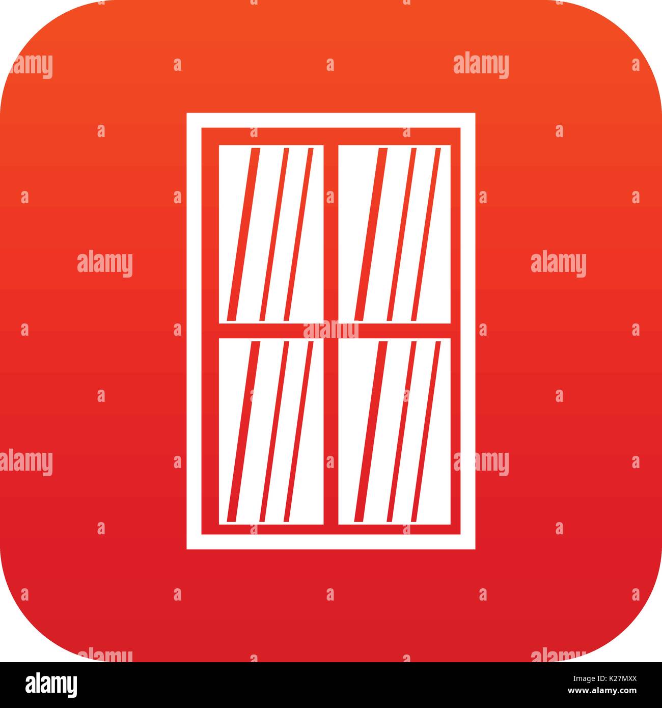 White latticed rectangle window icon digital red Stock Vector Image ...