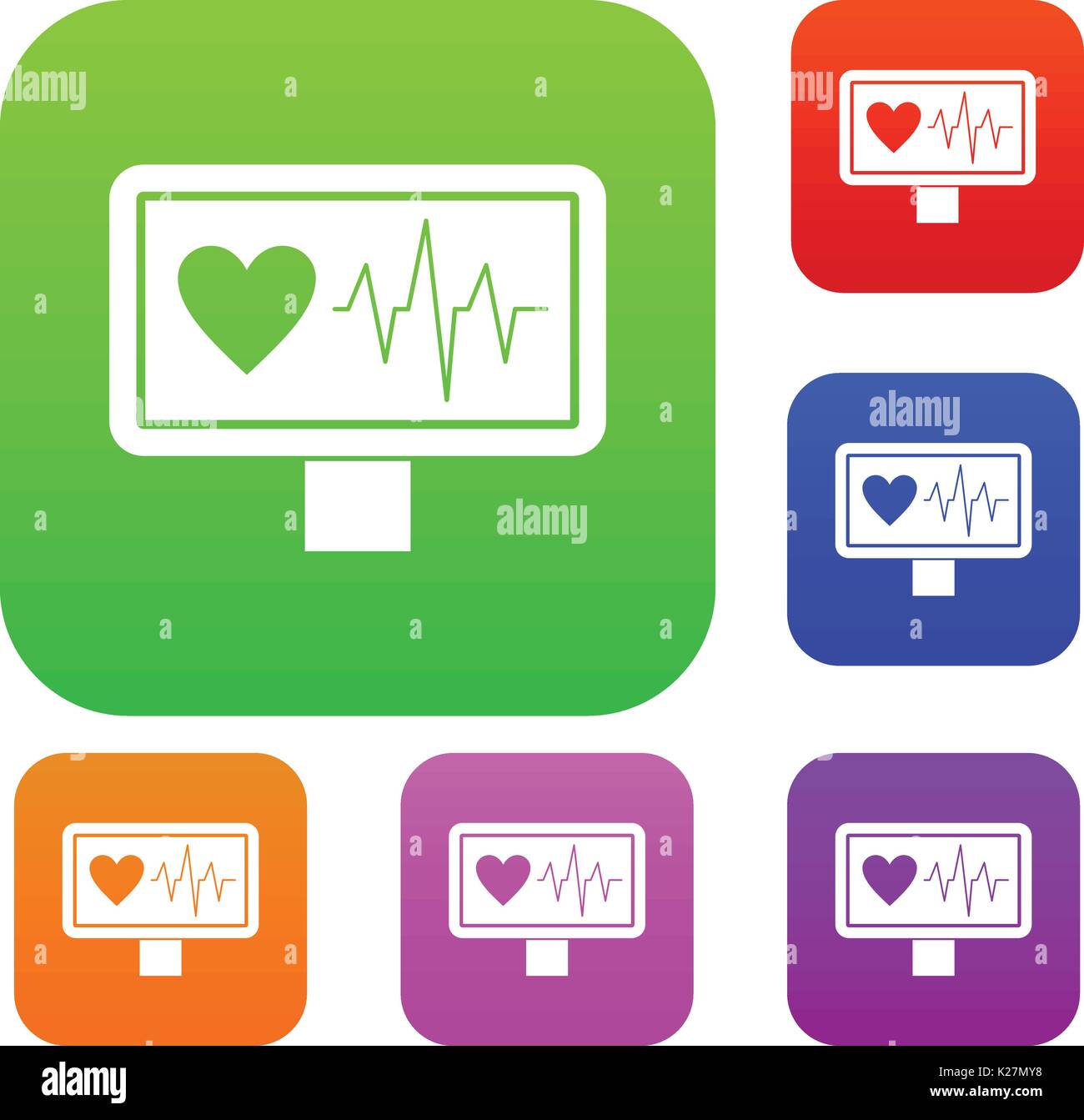 Heartbeat set collection Stock Vector Image & Art - Alamy