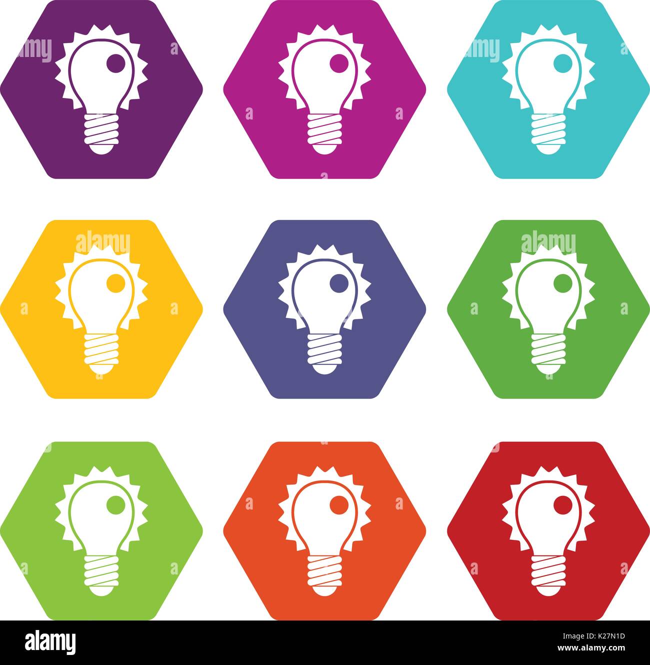 Electric bulb icon set color hexahedron Stock Vector Image & Art - Alamy