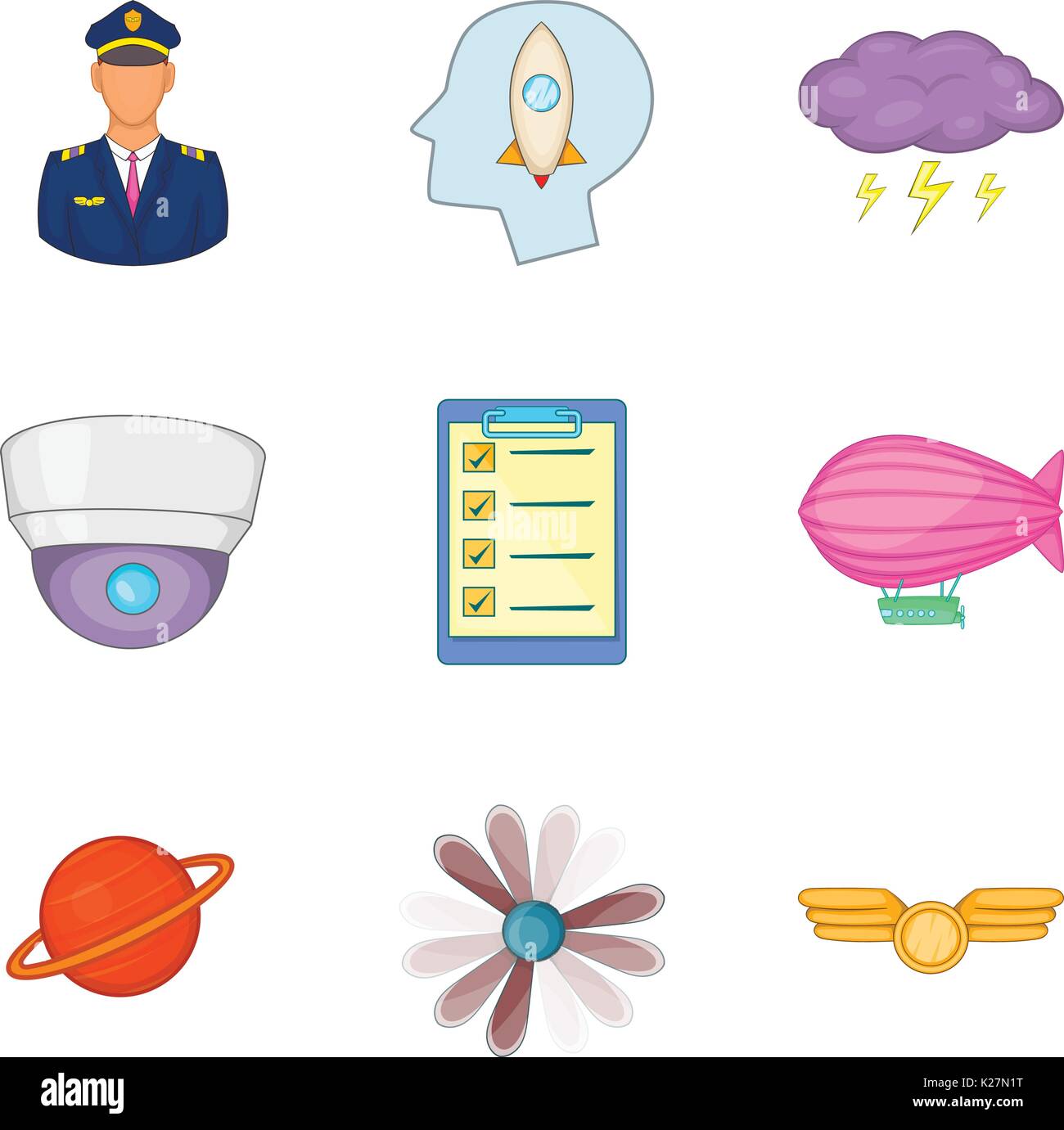 Route icons set, cartoon style Stock Vector Image & Art - Alamy