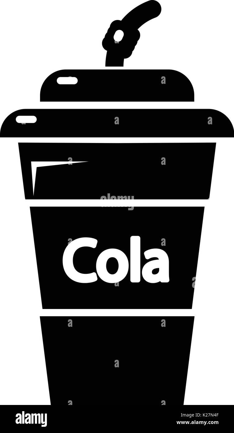 Cola plastic glass icon, simple black style Stock Vector Image & Art ...