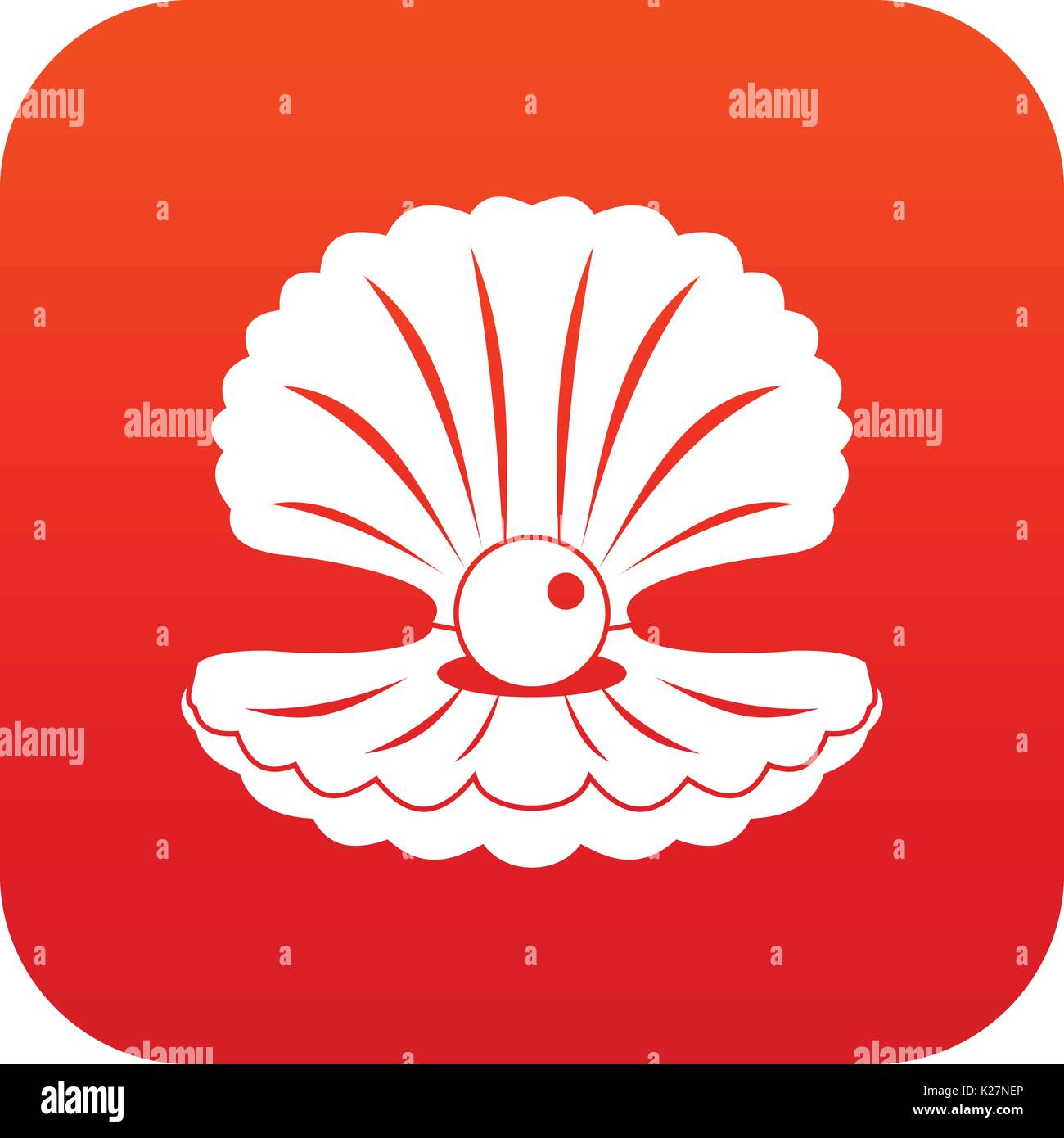 Pearl in a shell icon digital red Stock Vector Image & Art - Alamy
