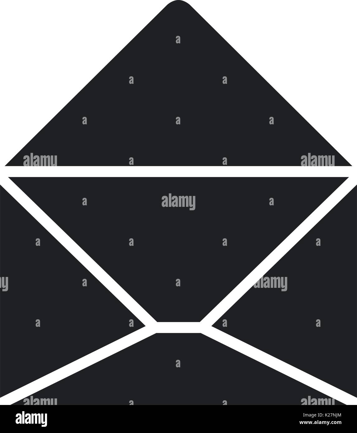 black silhouette of opened envelope Stock Vector Image & Art - Alamy