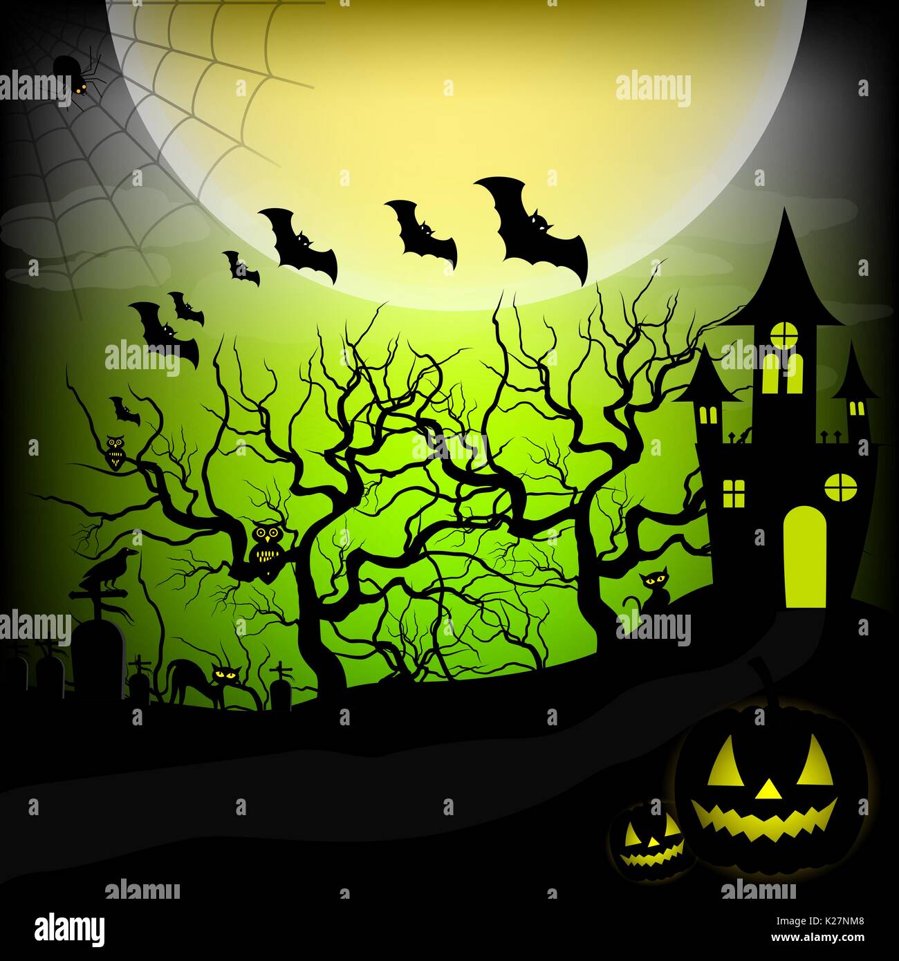 October moon clouds Stock Vector Images - Alamy