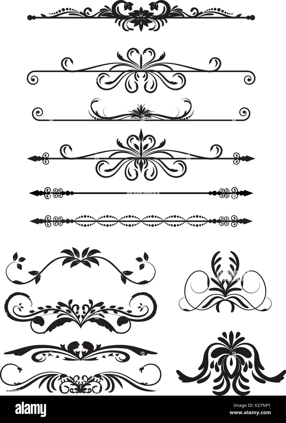 Set Vector Vintage Decorations Elements Stock Vector Image & Art - Alamy