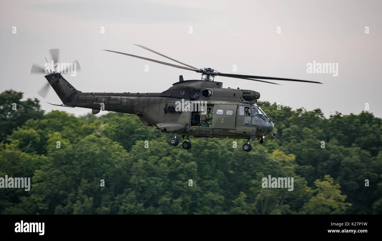 RAF Puma HC2 helicopter in flight at the Dunsfold Wings & Wheels ...