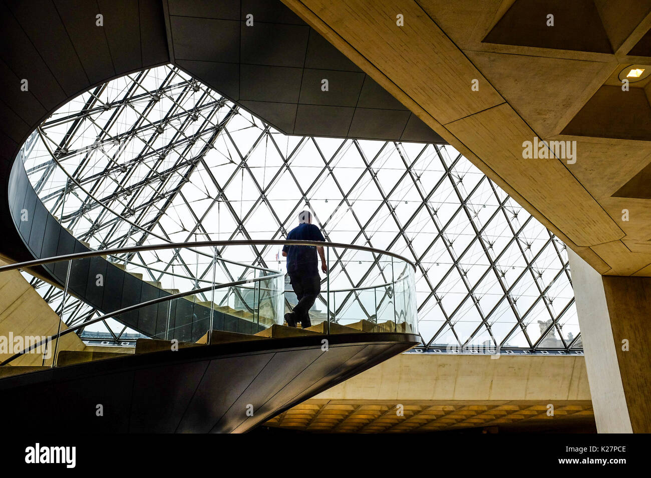 Interior and exterior photographs of The Louvre, including art, crowds ...