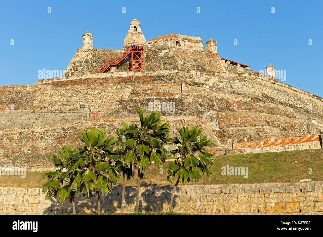 San Felipe de Barajas fortress on the Hill of San Lazaro in Cartagena ...