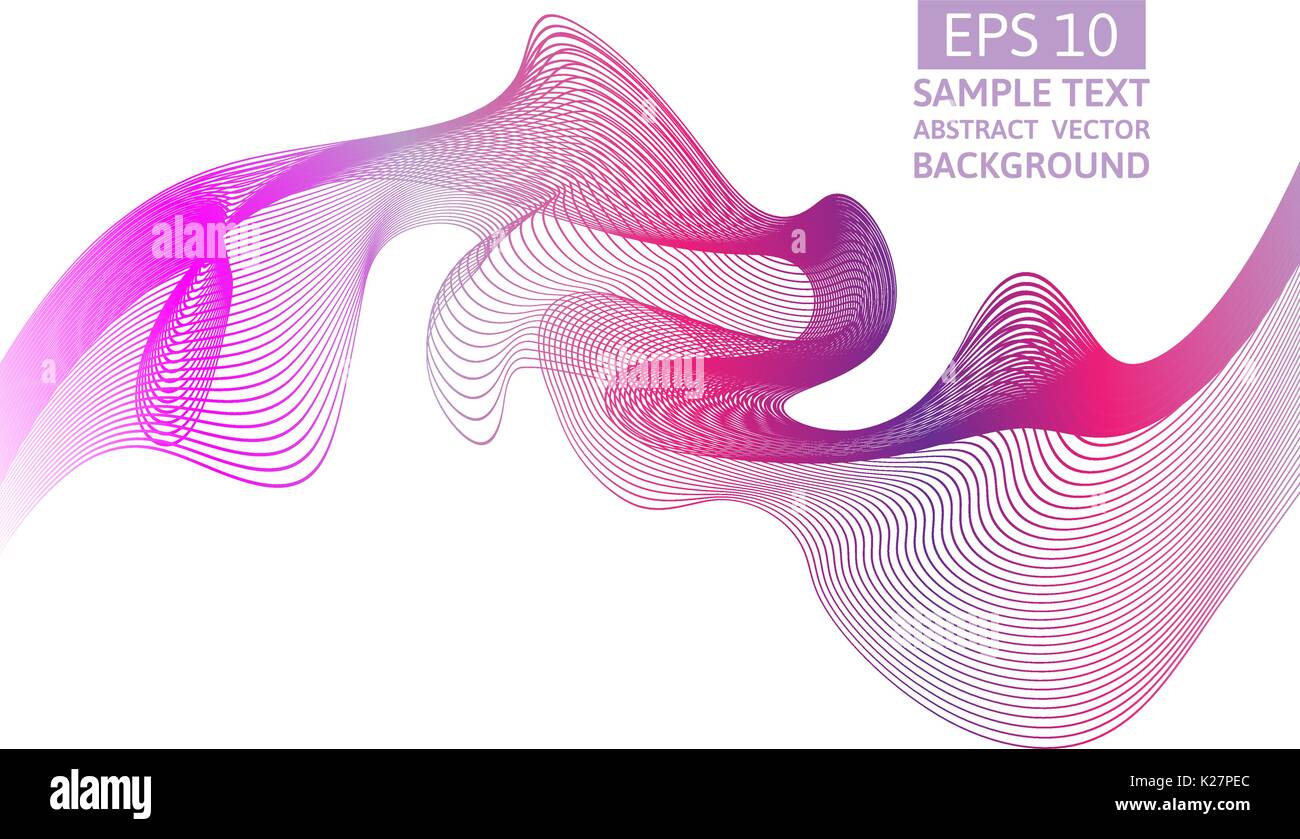 Pink line wave abstract vector background with copy space Stock Vector ...