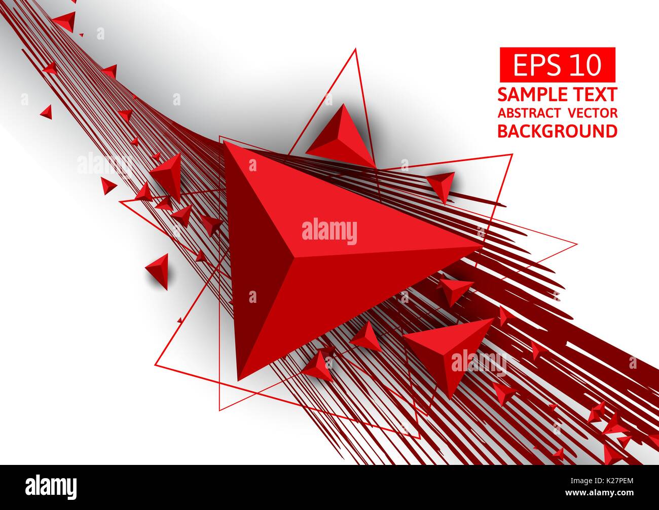 Red triangle and line abstract vector background with copy space Stock ...