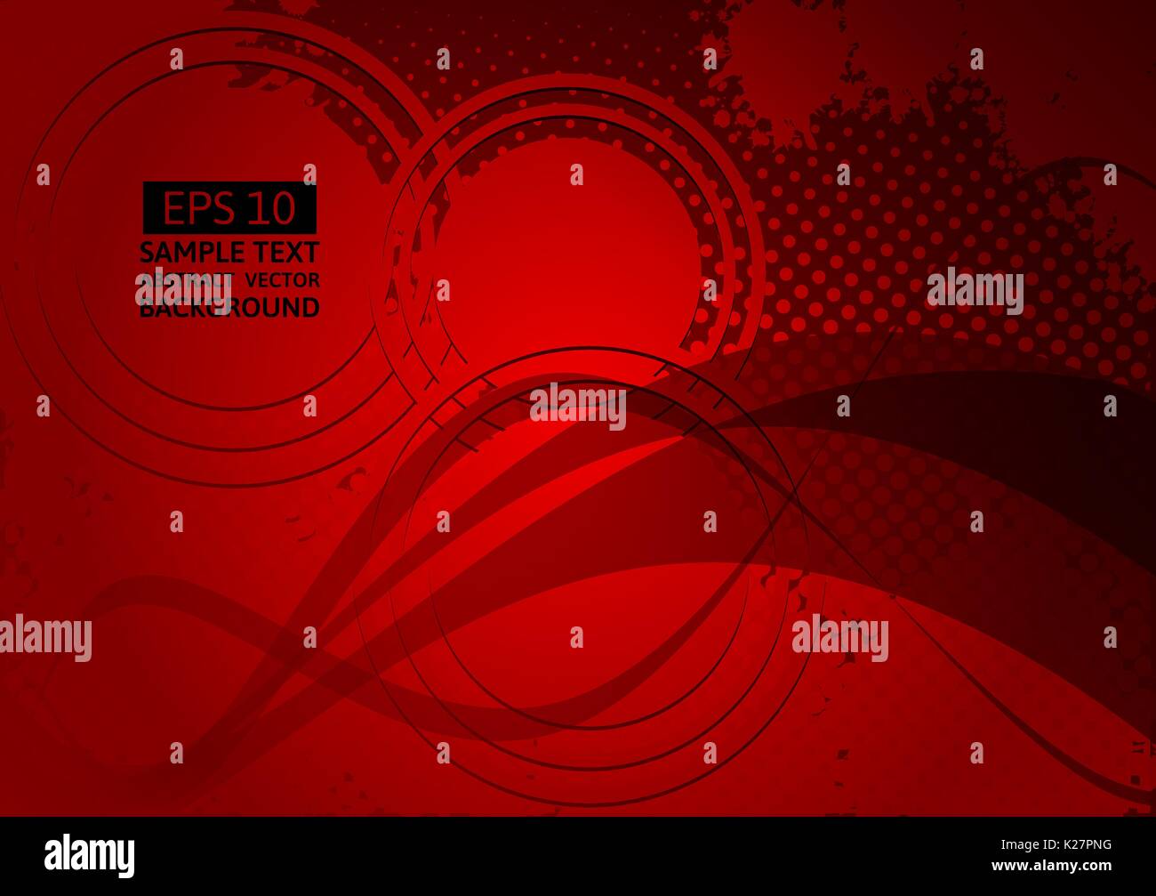 Red wave abstract vector background with copy space Stock Vector Image ...