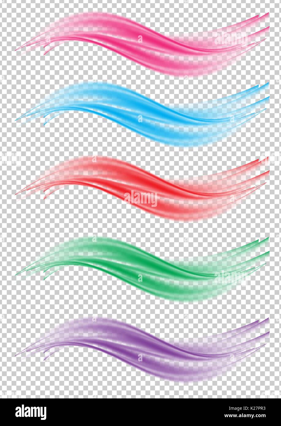 Vector colorful wave set isolated on transparent background Stock ...