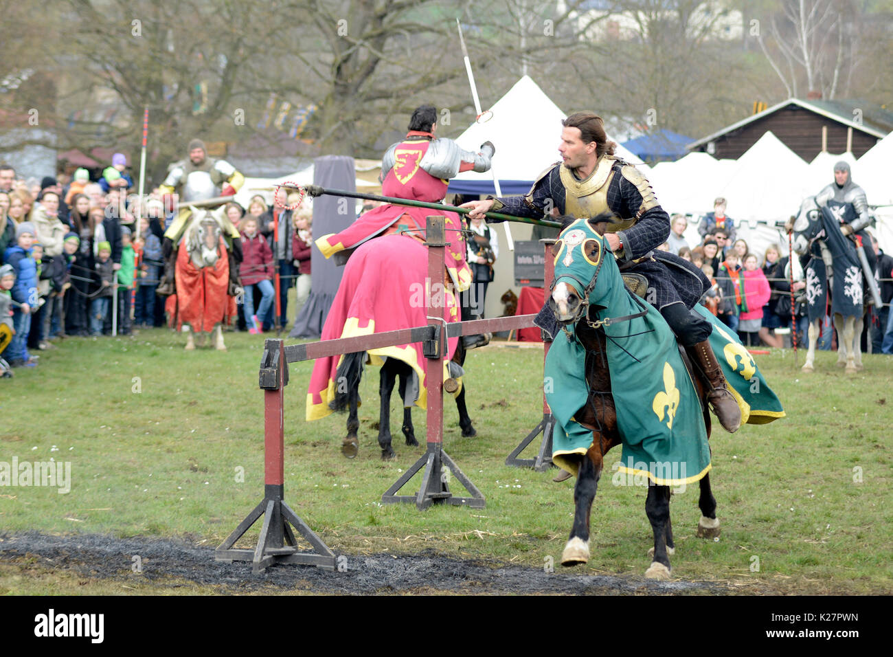 06.04.2015 Lorelay Germany - Medieval Knight games knights fighting in ...