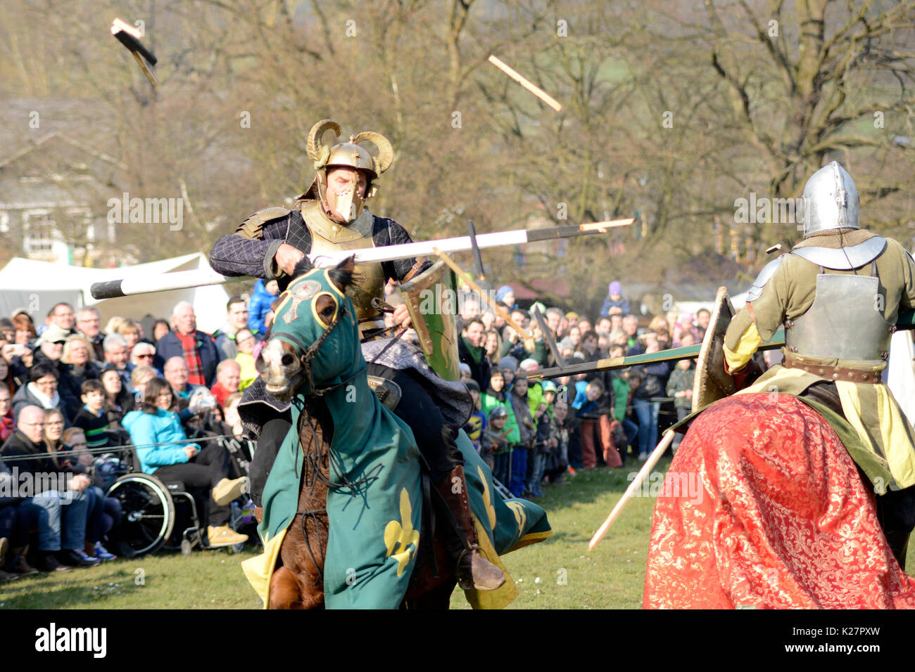 06.04.2015 Lorelay Germany - Medieval Knight games knights fighting in ...