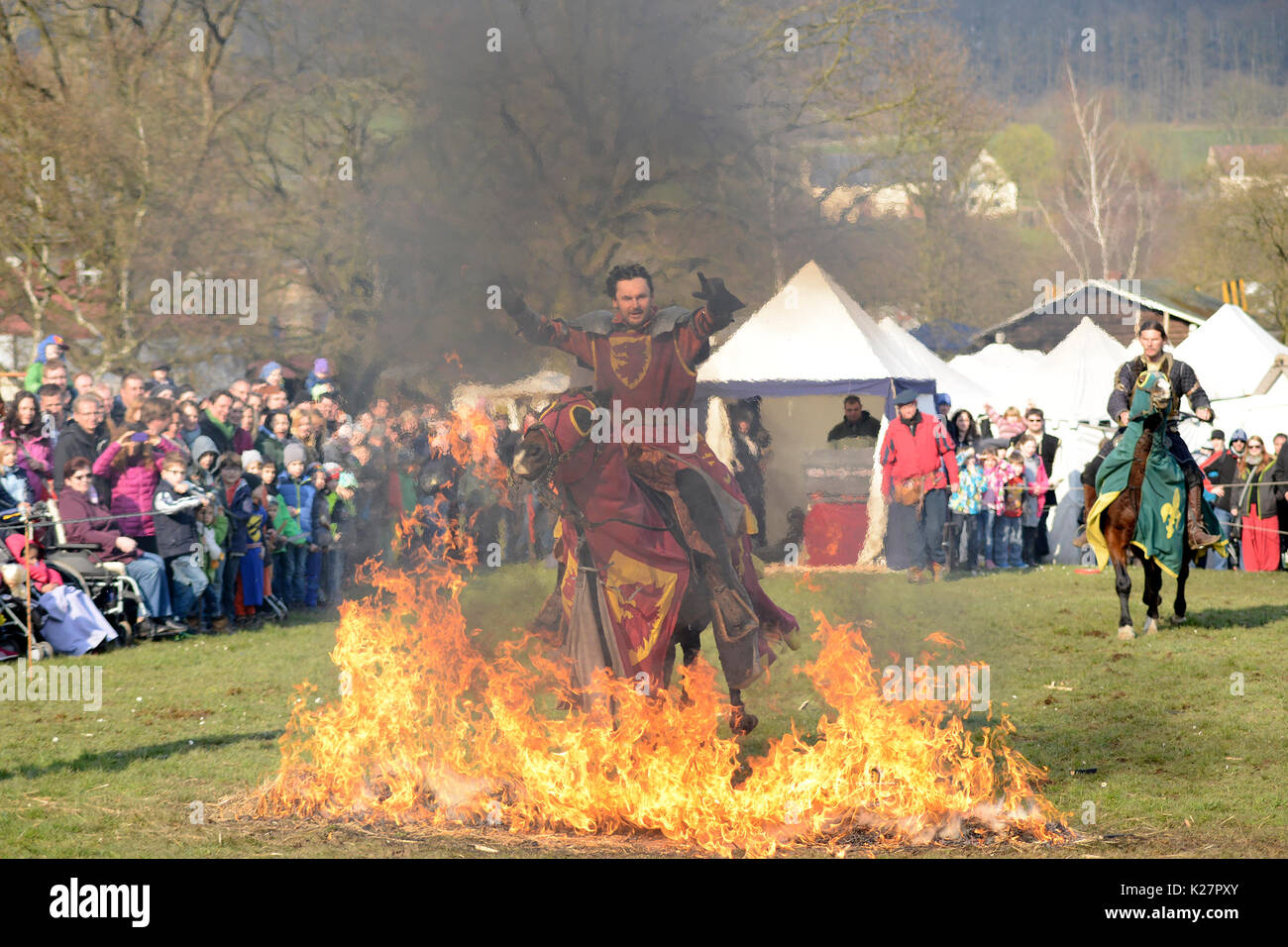 Horse riding through fire hi-res stock photography and images - Alamy