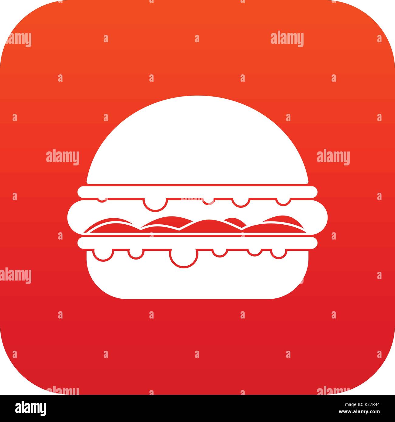 Burger icon digital red Stock Vector Image & Art - Alamy