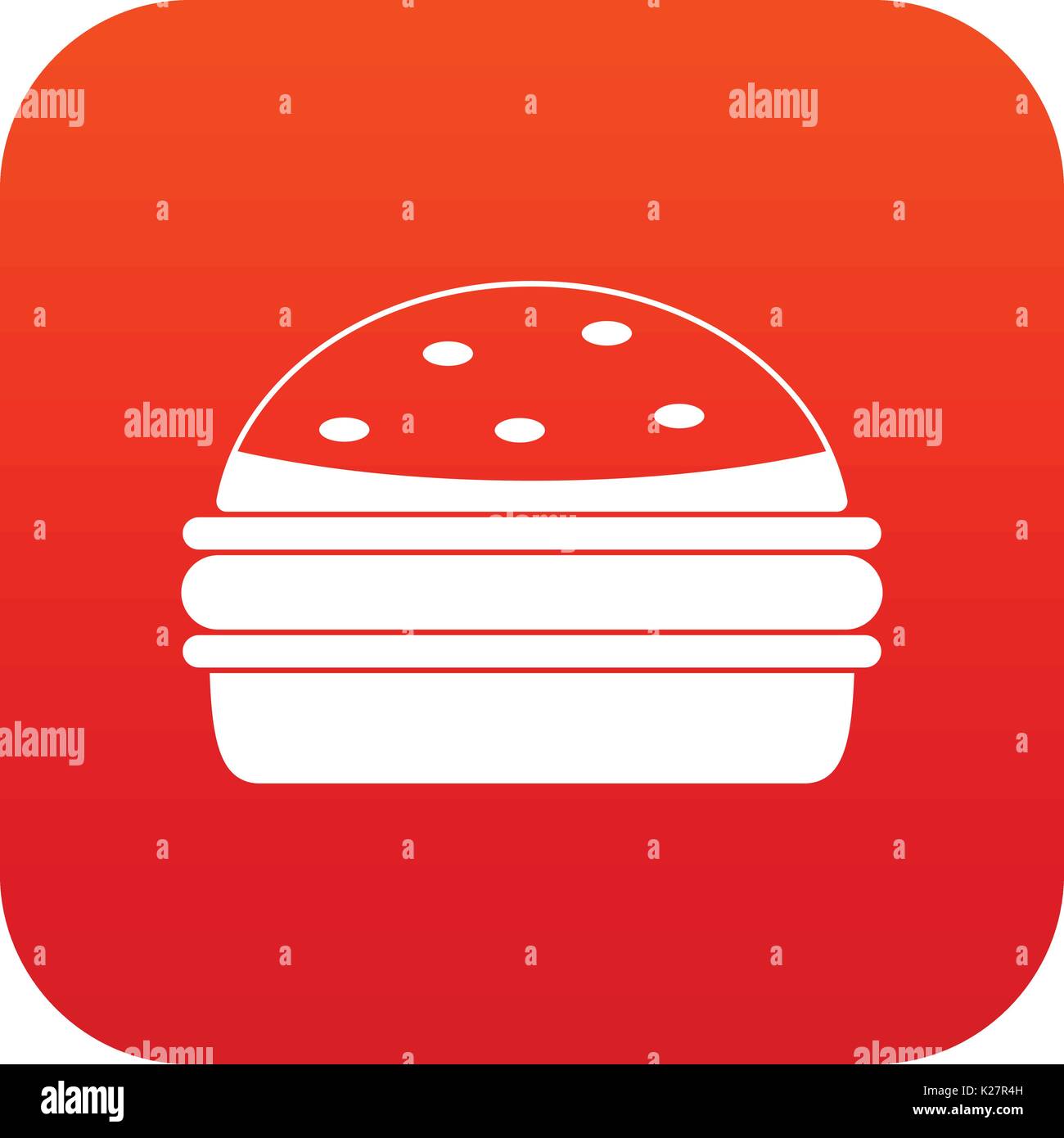 Burger icon digital red Stock Vector Image & Art - Alamy