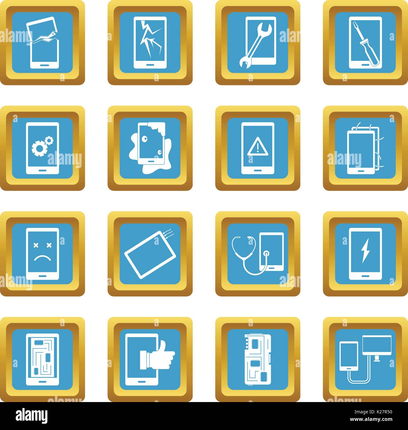 Device repair symbols icons azure Stock Vector Image & Art - Alamy