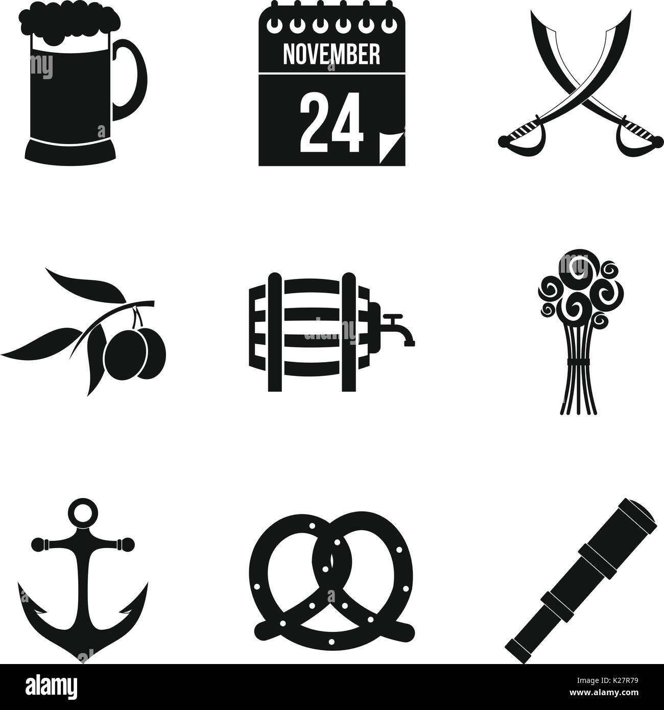 Rom icons set, simple style Stock Vector Image & Art - Alamy