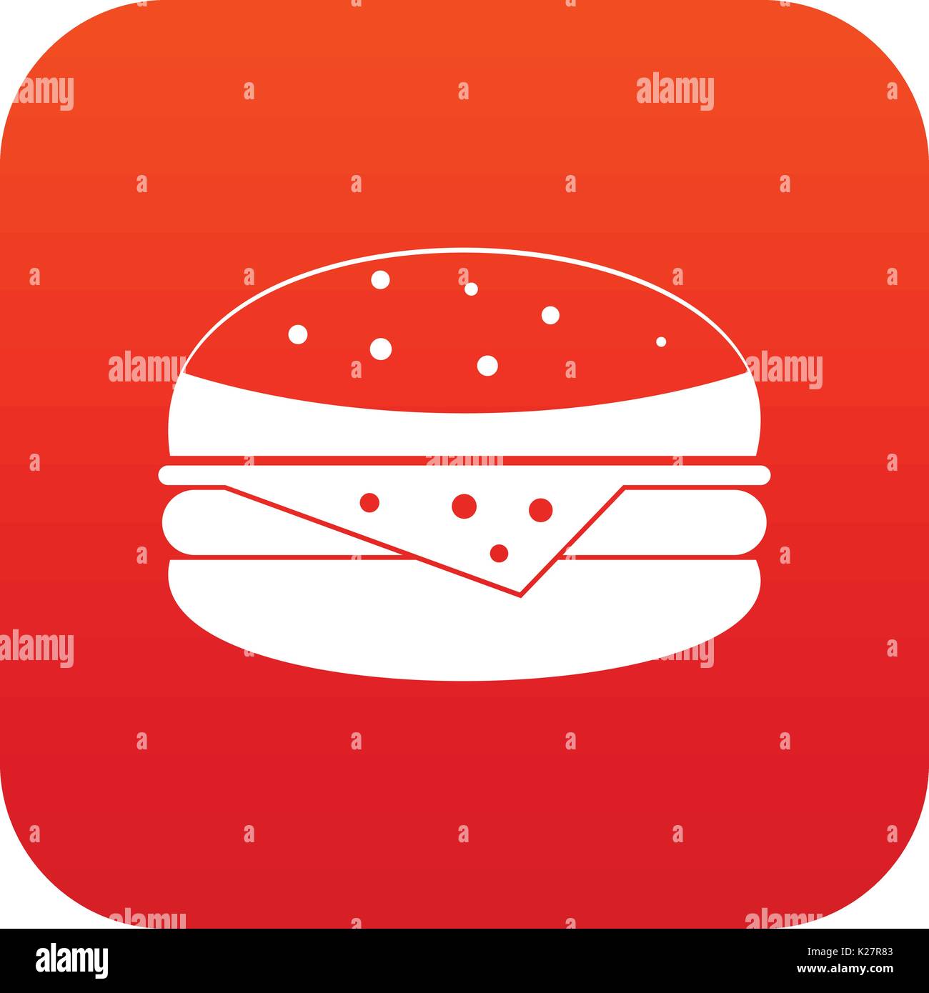 Burger icon digital red Stock Vector Image & Art - Alamy