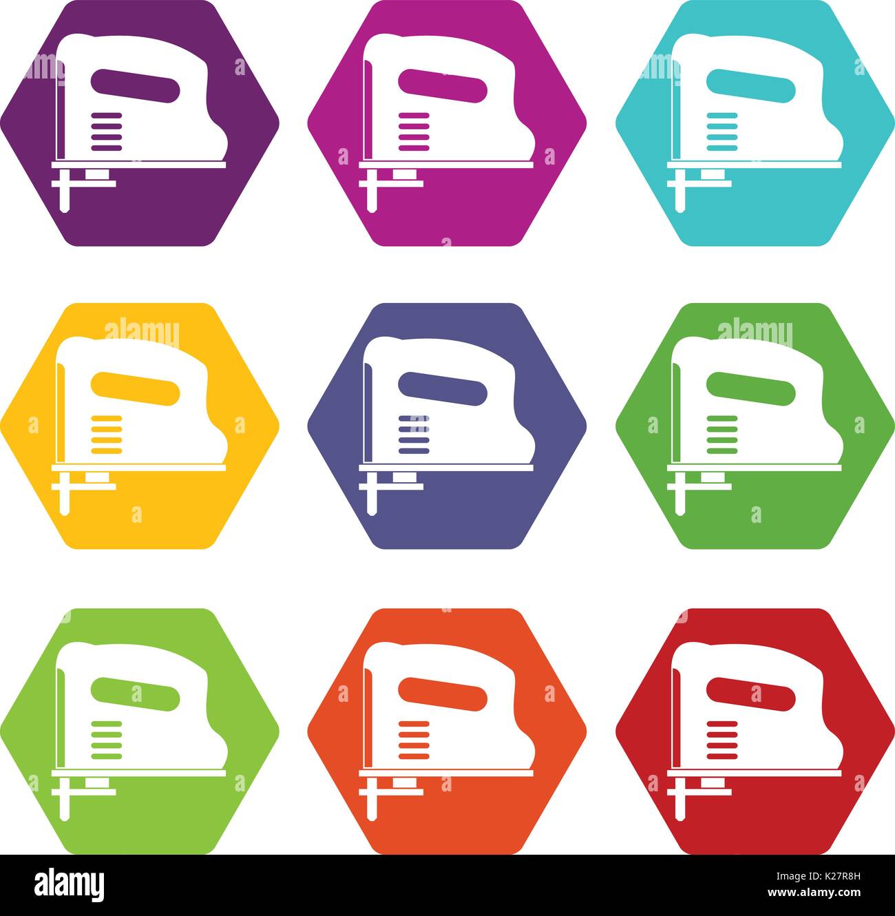 Pneumatic gun icon set color hexahedron Stock Vector Image & Art - Alamy