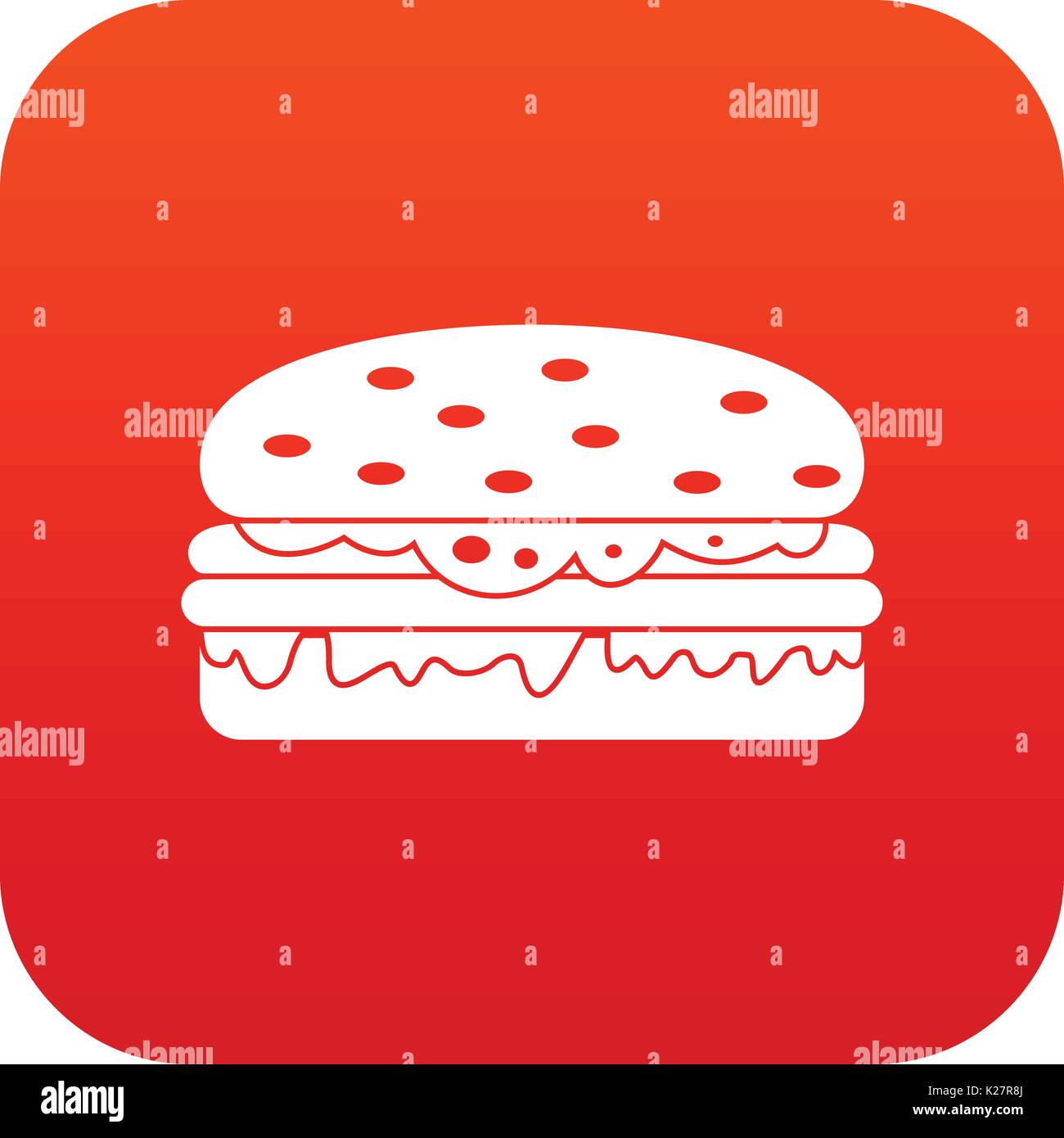 Burger icon digital red Stock Vector Image & Art - Alamy