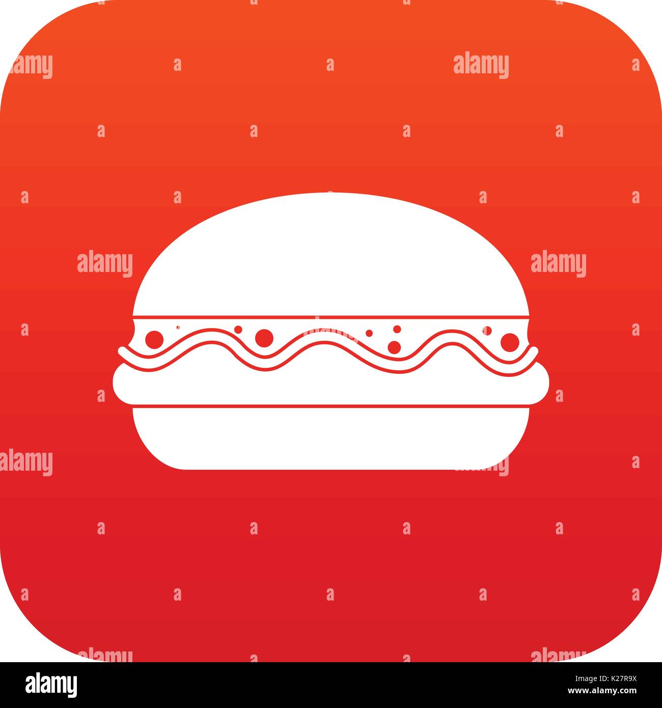 Burger icon digital red Stock Vector Image & Art - Alamy