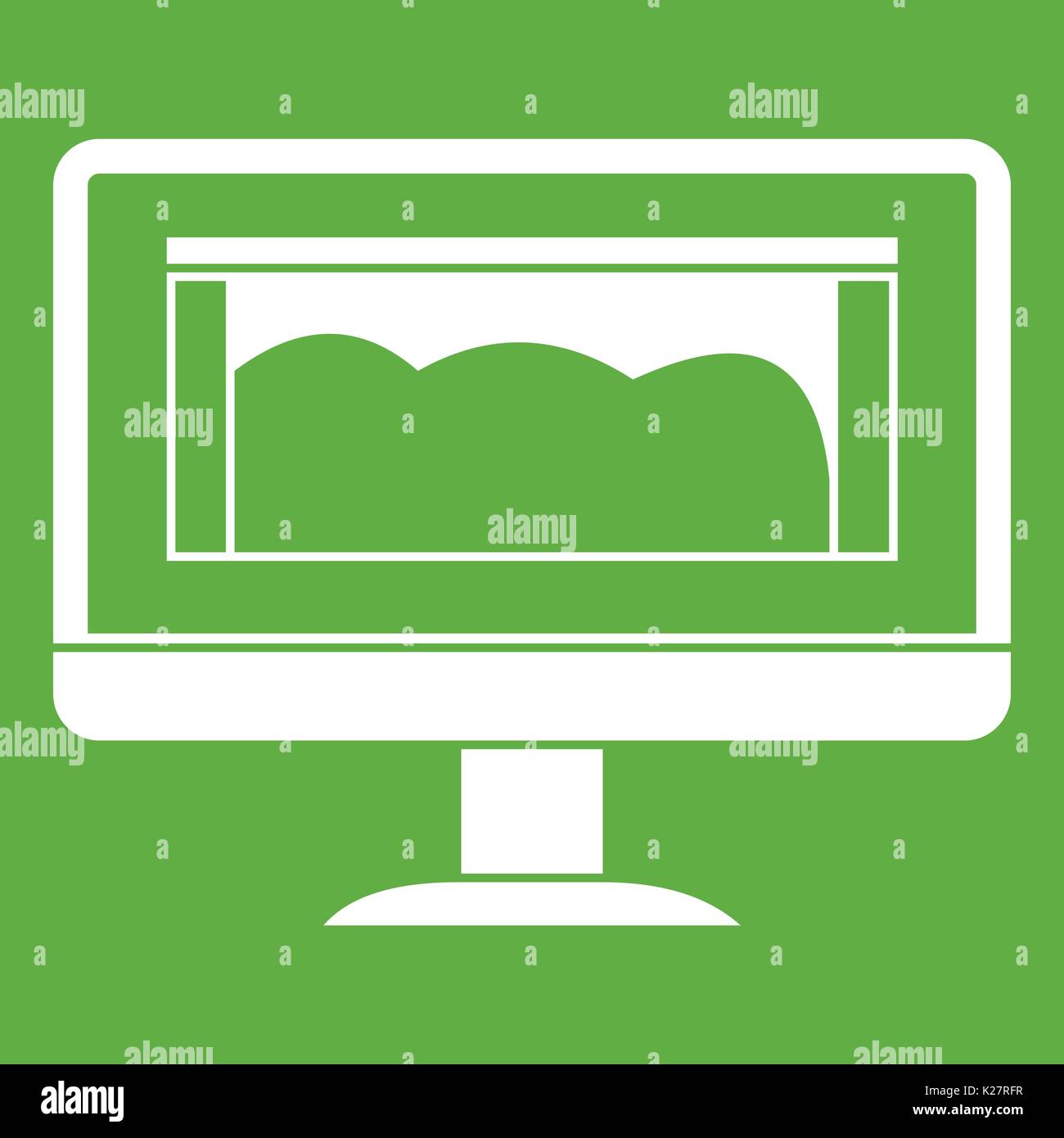 Drawing monitor icon green Stock Vector Image & Art - Alamy