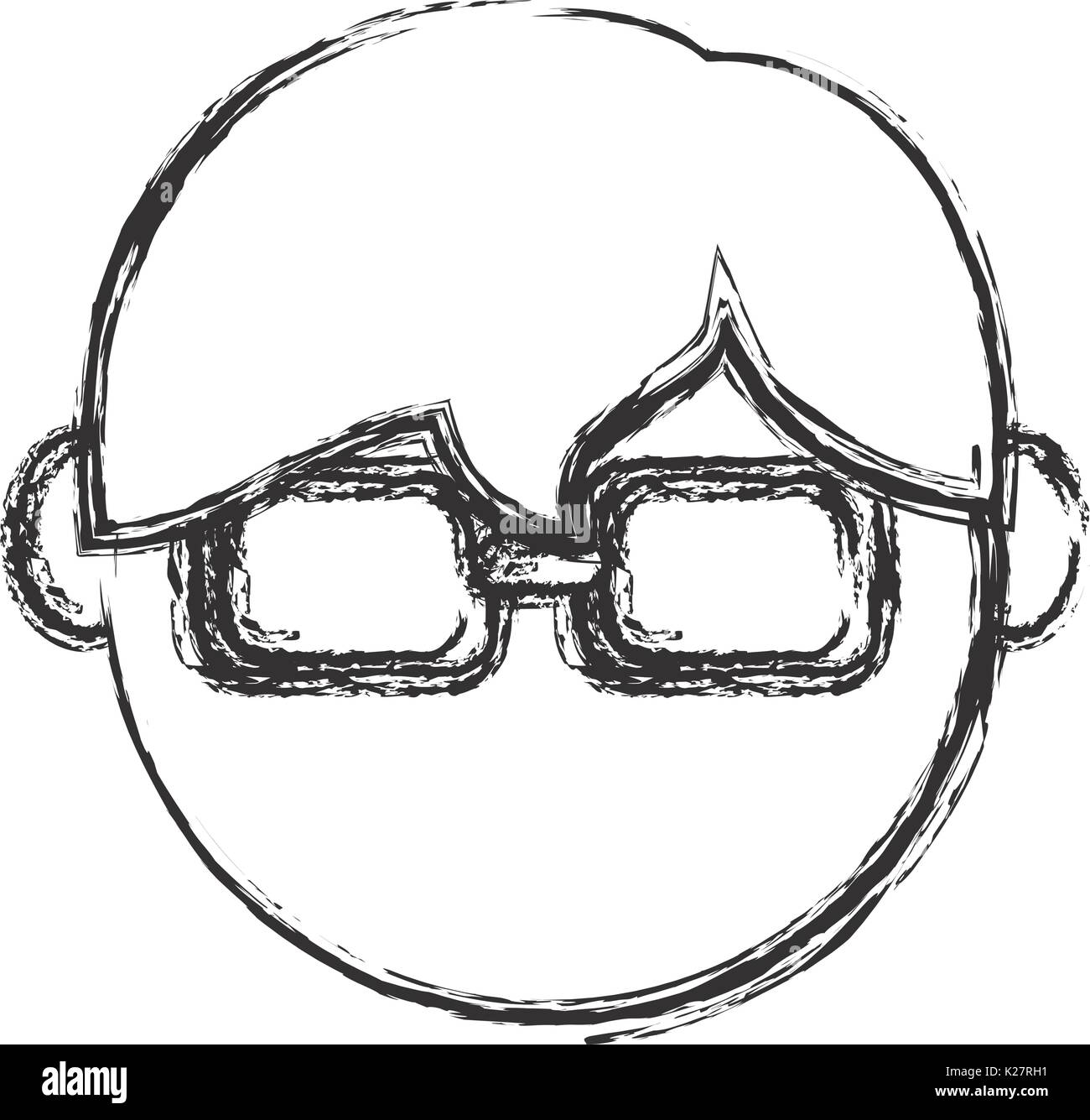 avatar man wearing glasses icon over white background vector ...