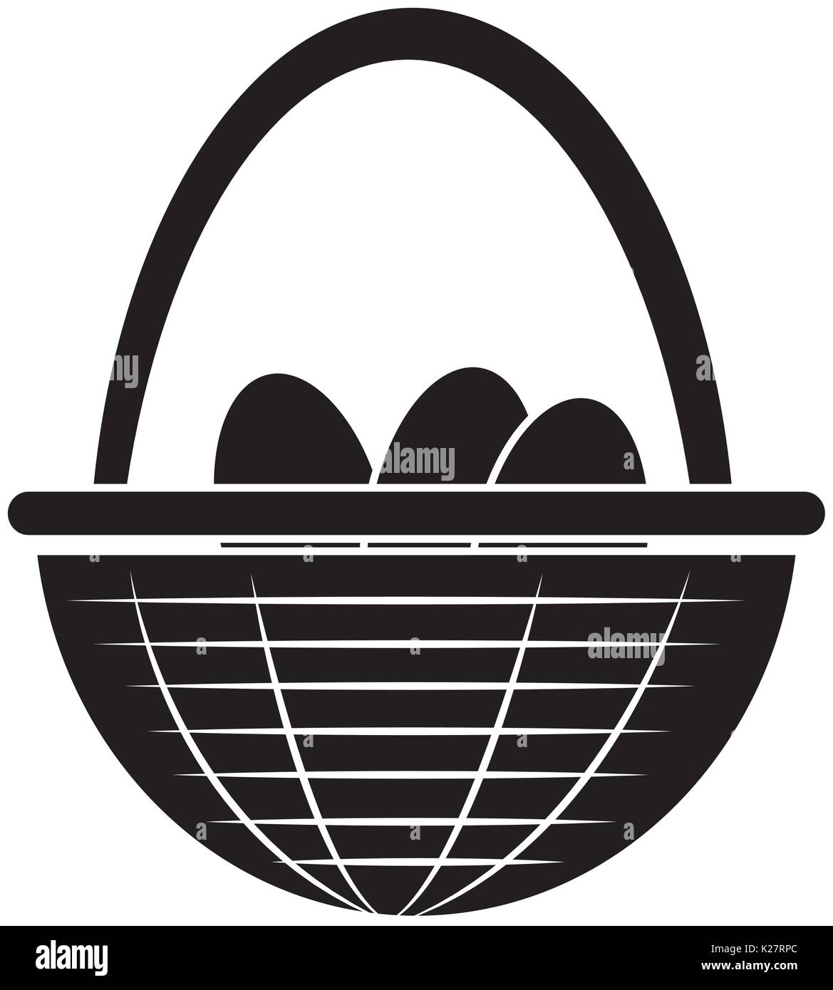 egg basket icon over white background vector illustration Stock Vector ...