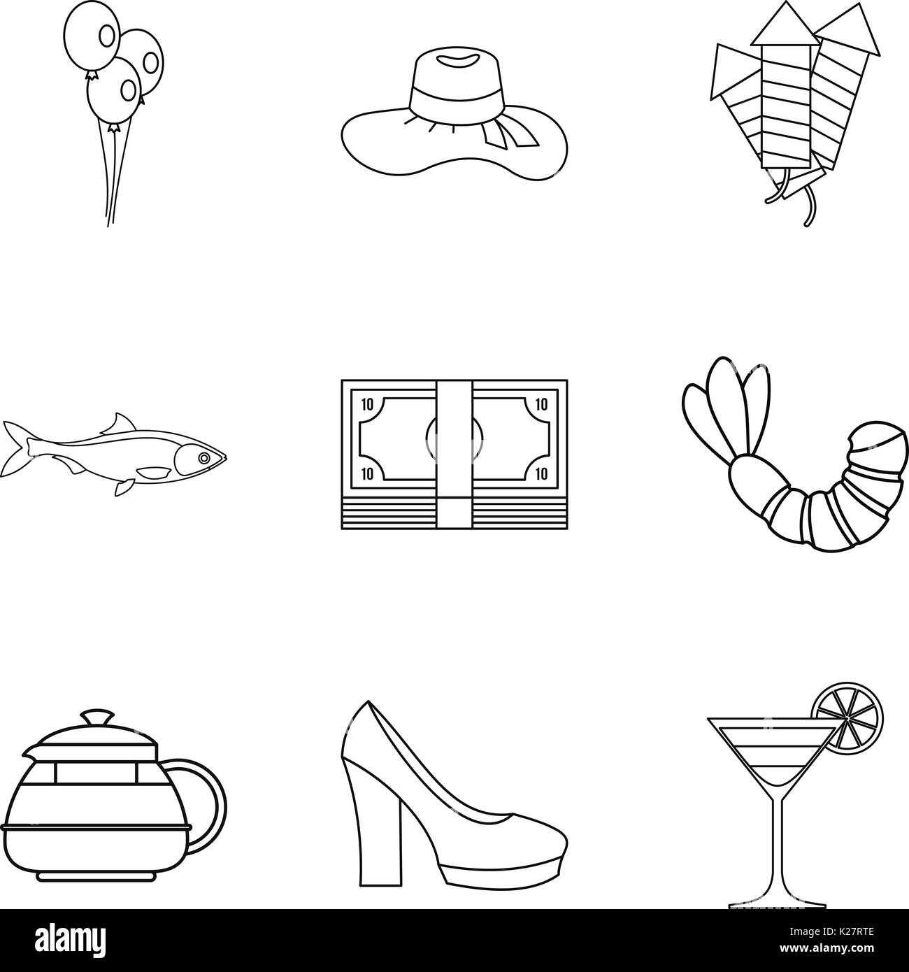 Spirit icons set, outline style Stock Vector Image & Art - Alamy