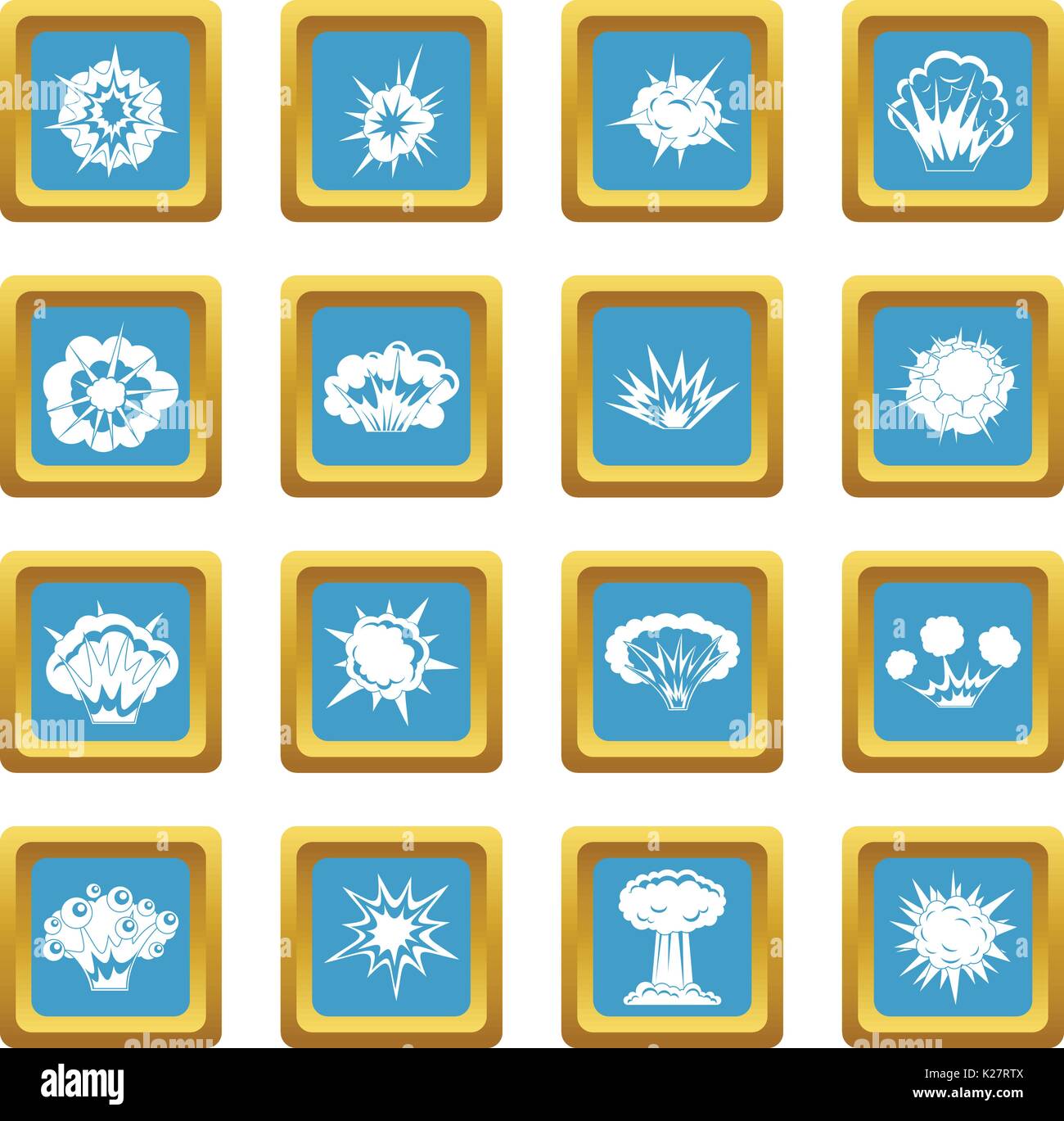Explosion icons azure Stock Vector Image & Art - Alamy