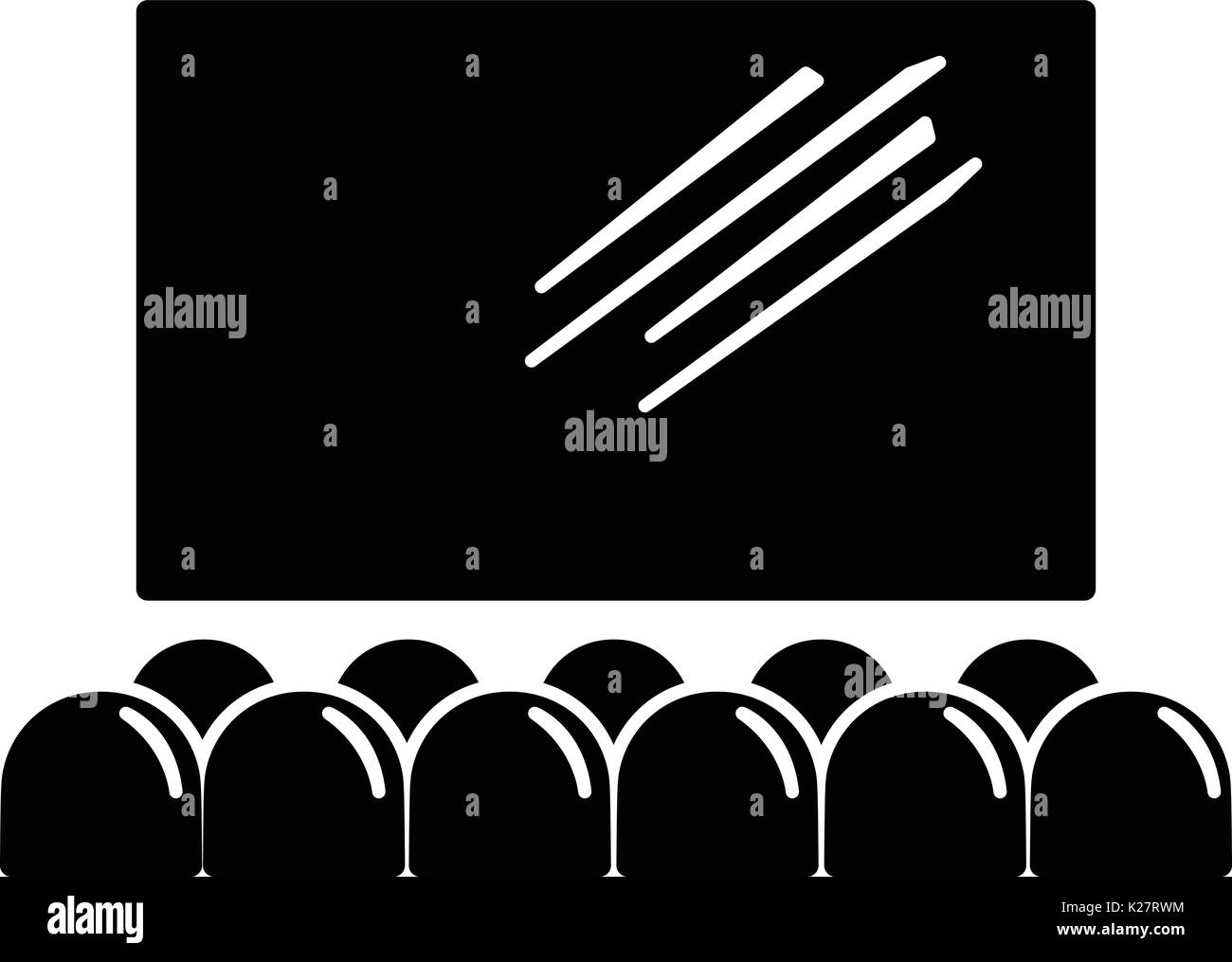 Movie theater screen icon, simple black style Stock Vector Image & Art ...