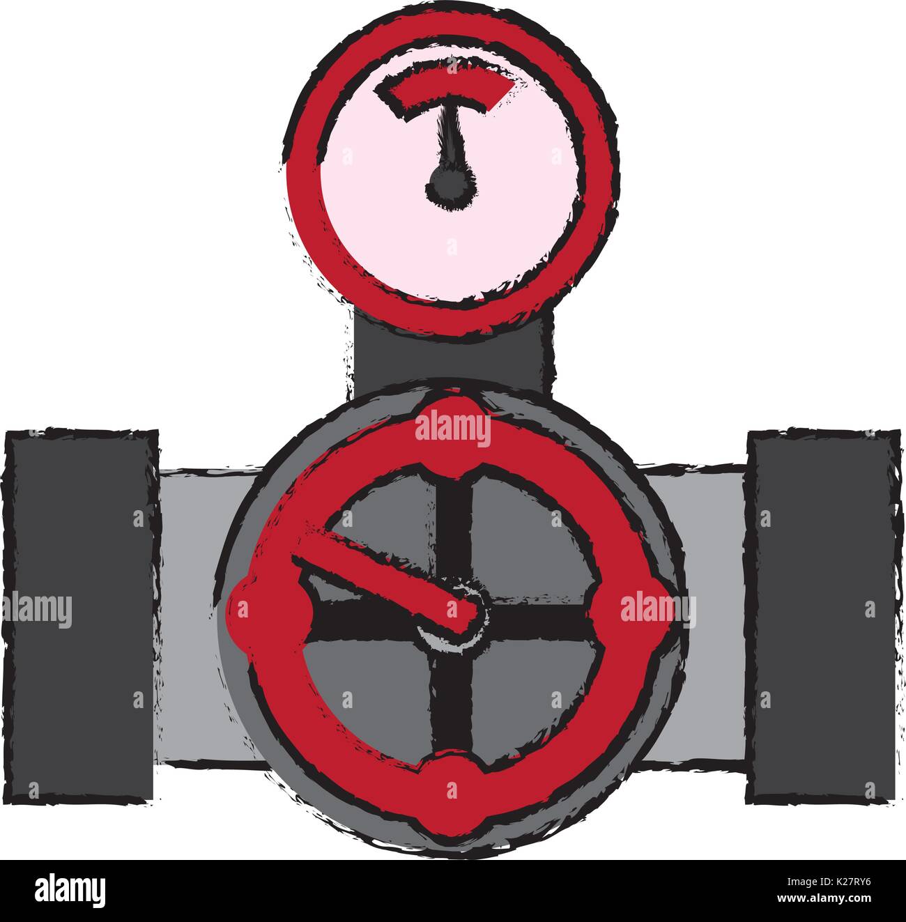pipe with water meter icon over white background vector illustration ...