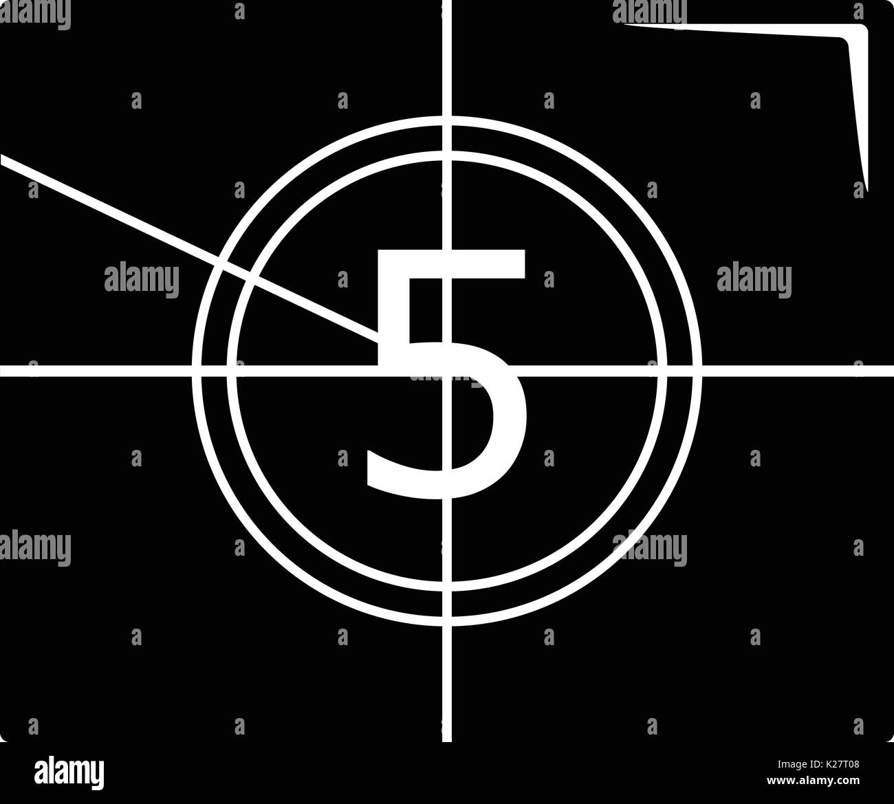 Movie countdown number icon, simple black style Stock Vector Image ...
