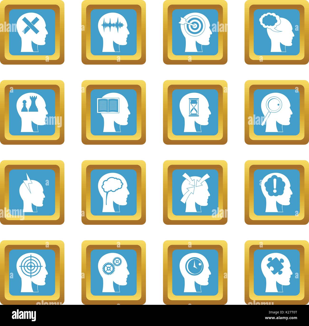 Head logos icons azure Stock Vector Image & Art - Alamy