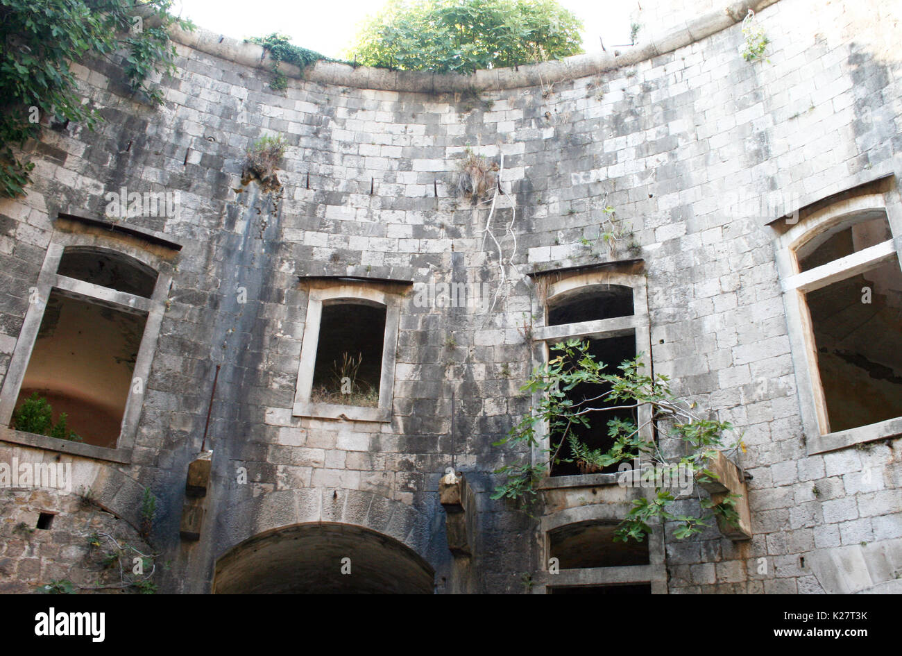 Fort Mamula on an uninhabited islet in the Adriatic Sea, Montenegro ...