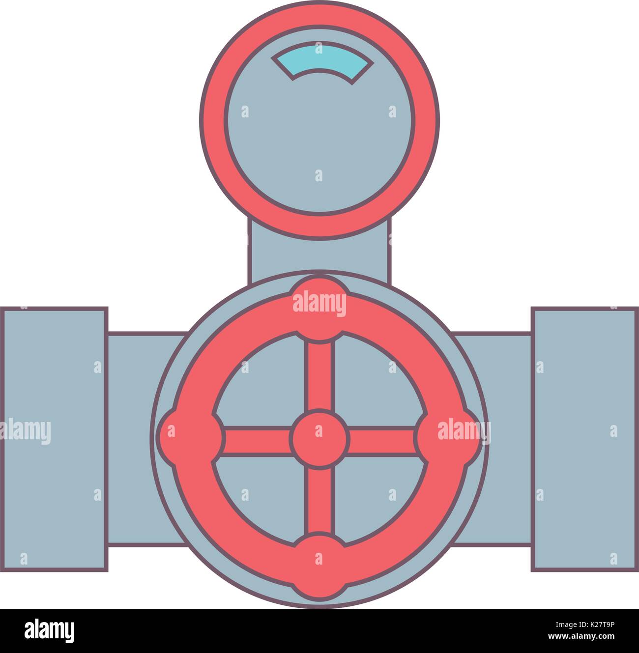 pipe with water meter icon over white background vector illustration ...