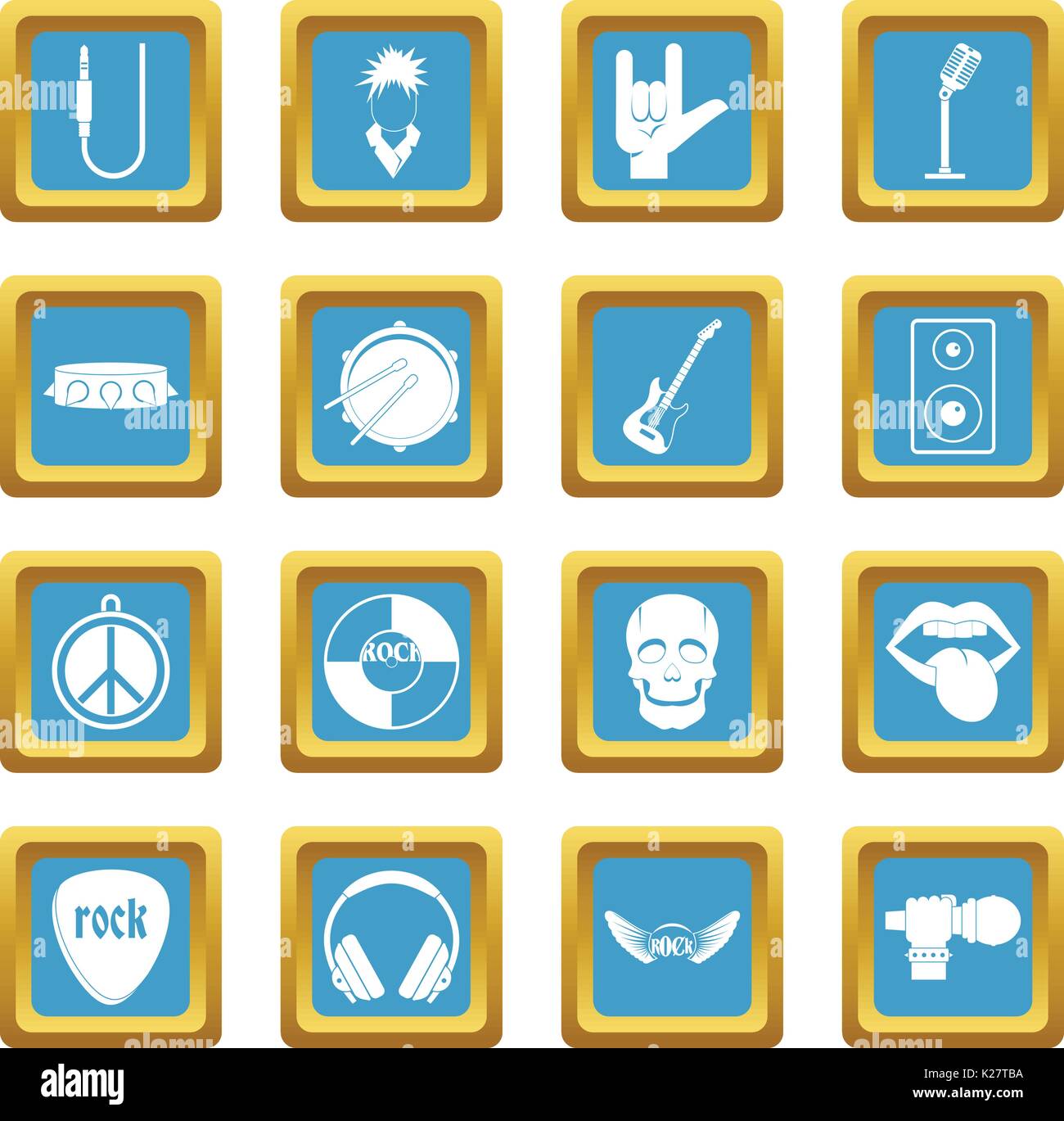 Rock music icons azure Stock Vector Image & Art - Alamy