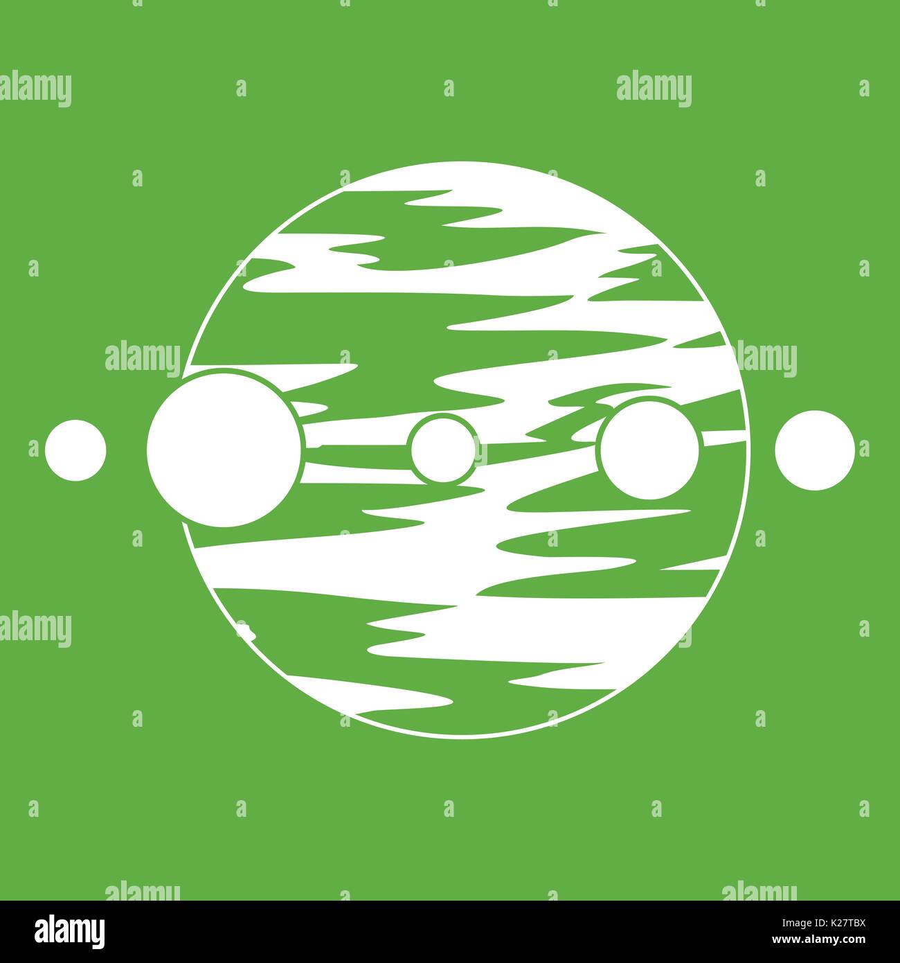 Planet and moons icon green Stock Vector Image & Art - Alamy