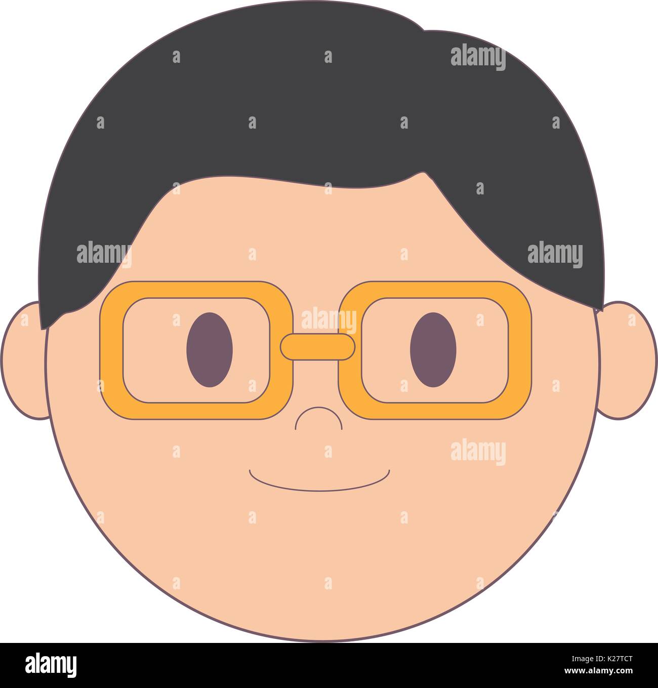 cartoon man with glasses icon over white background colorful design ...