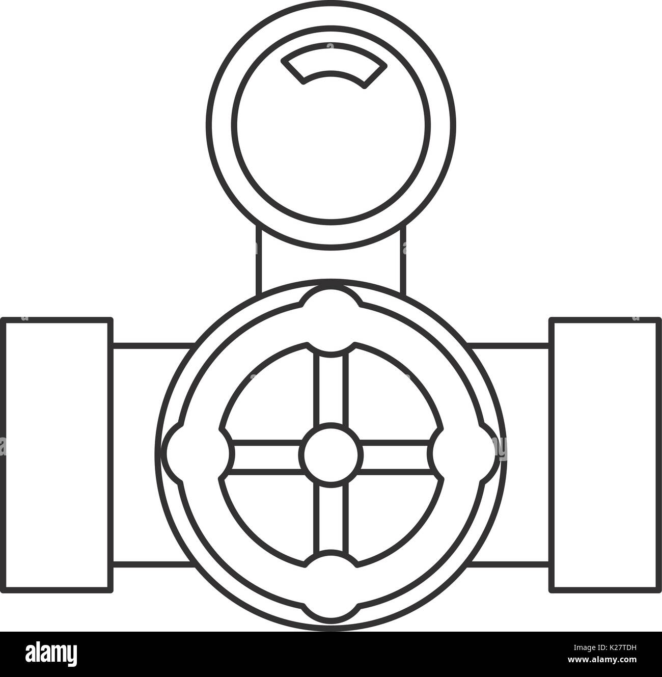pipe with water meter icon over white background vector illustration ...