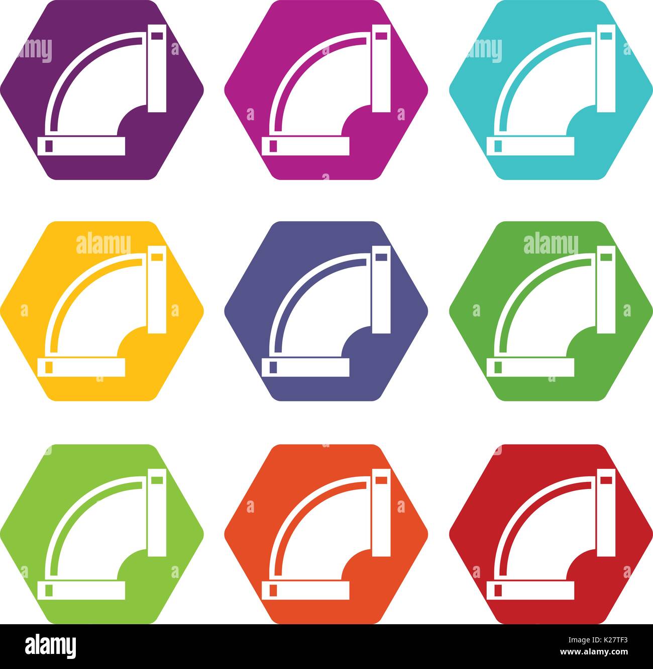 Connection pipes icon set color hexahedron Stock Vector Image & Art - Alamy