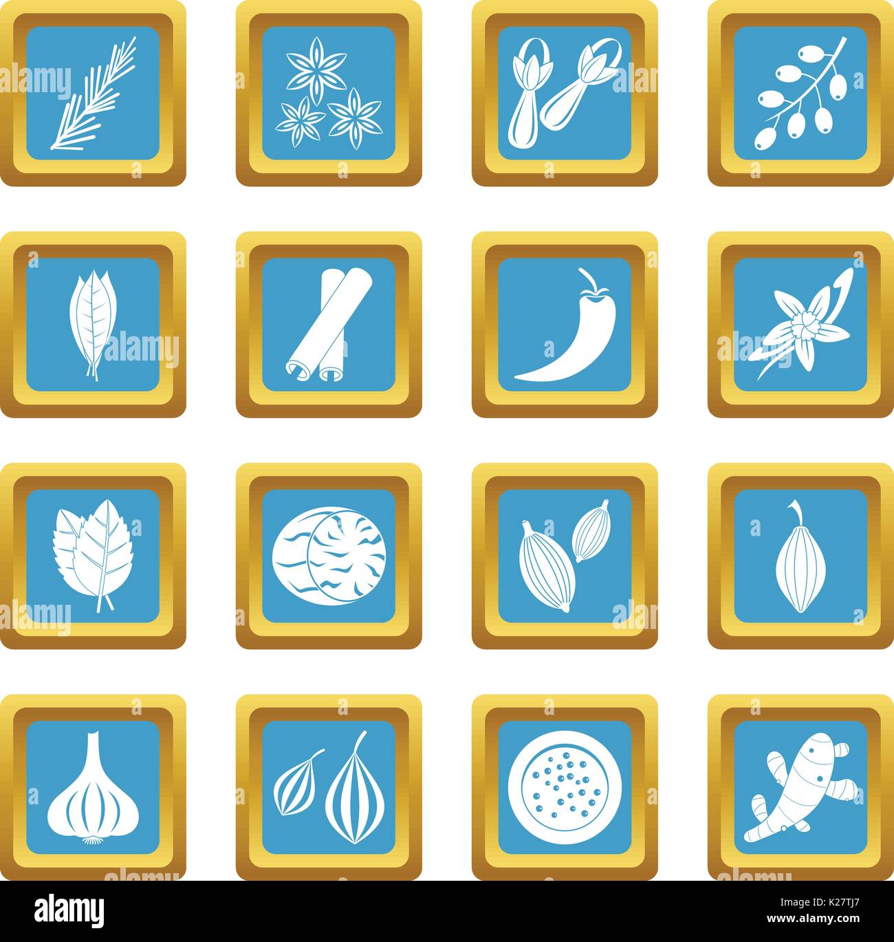 Spice icons azure Stock Vector Image & Art - Alamy