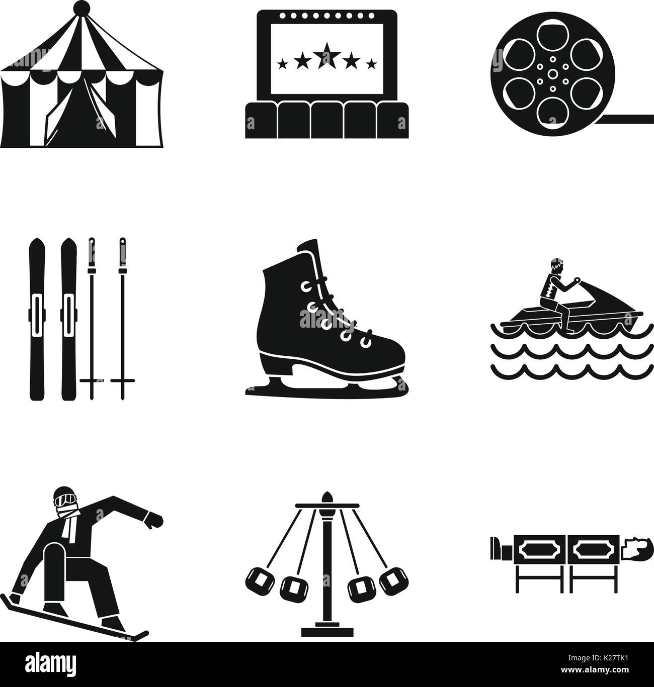 Active life icons set, simple style Stock Vector Image & Art - Alamy