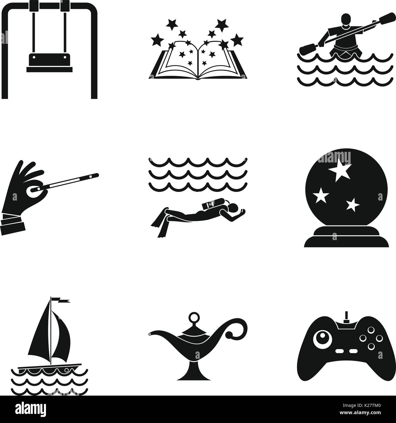Swimming pool icons set, simple style Stock Vector Image & Art - Alamy