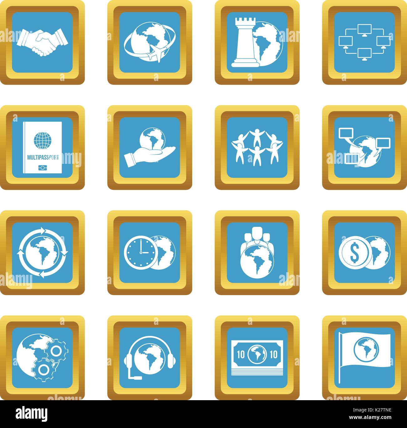 Global connections icons azure Stock Vector Image & Art - Alamy