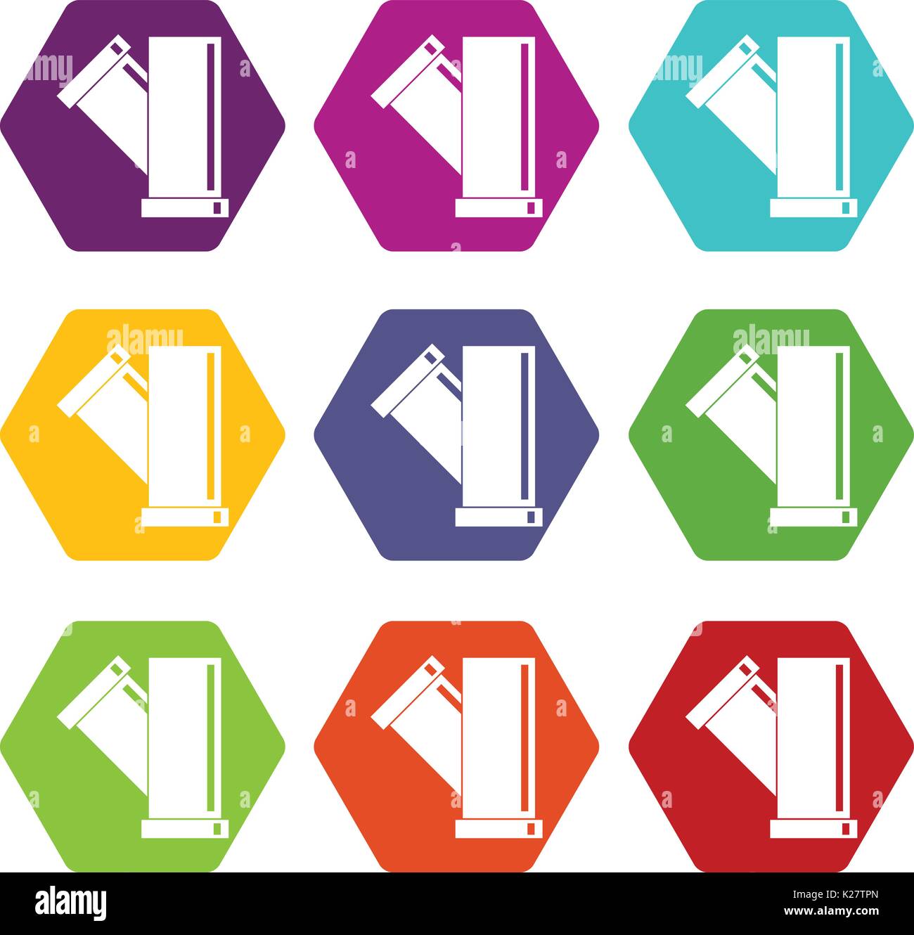 Tee fitting pipe icon set color hexahedron Stock Vector Image & Art - Alamy